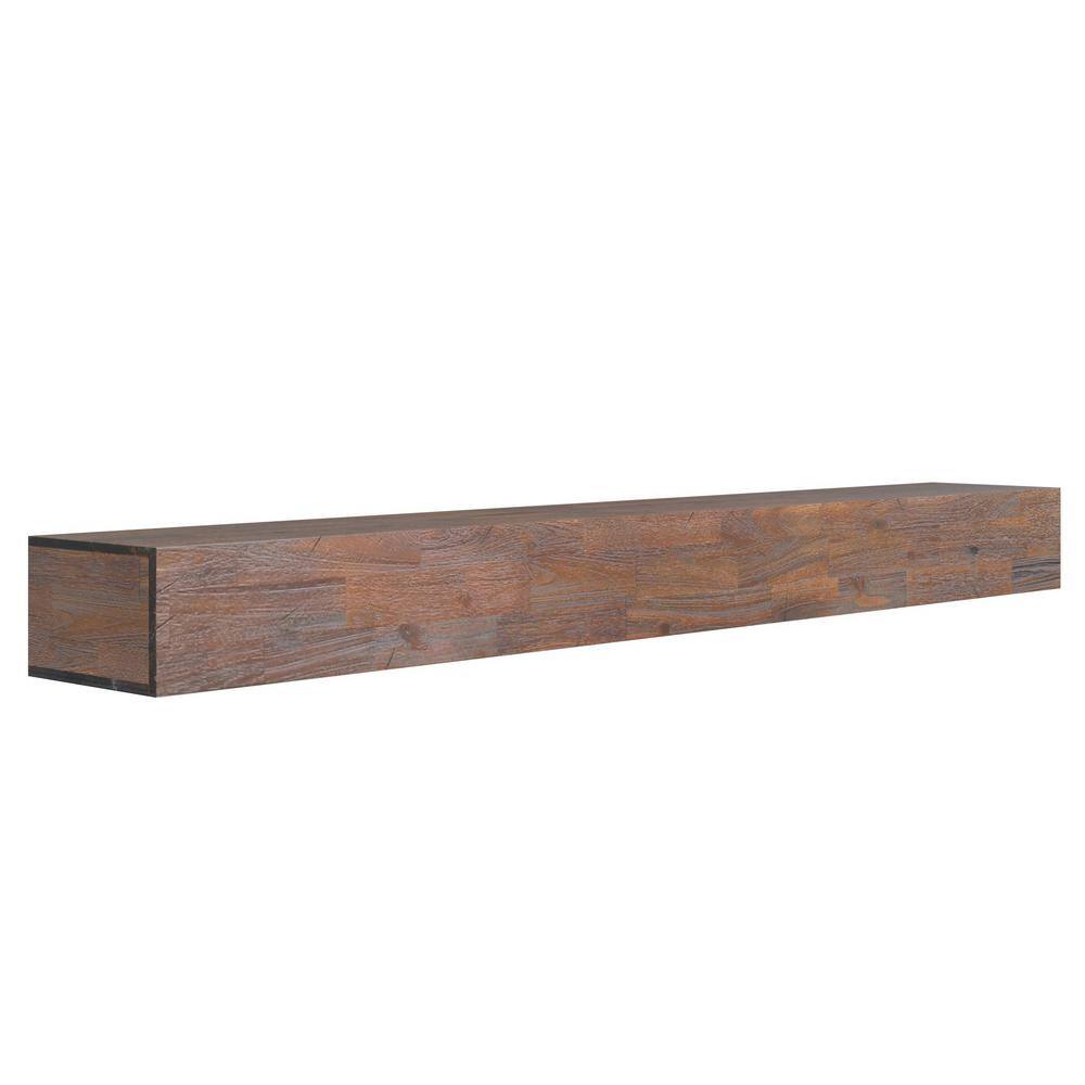 northbeam 72 in. Distressed Fireplace Wall Cap Shelf Mantel ...
