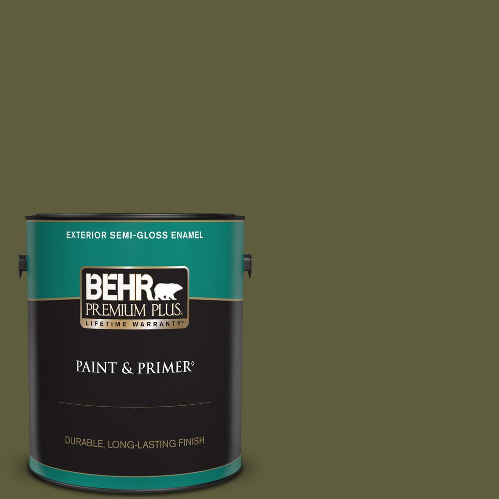 BEHR PREMIUM PLUS 1 gal. #PPU9-25 Eastern Bamboo Semi-Gloss Enamel ...