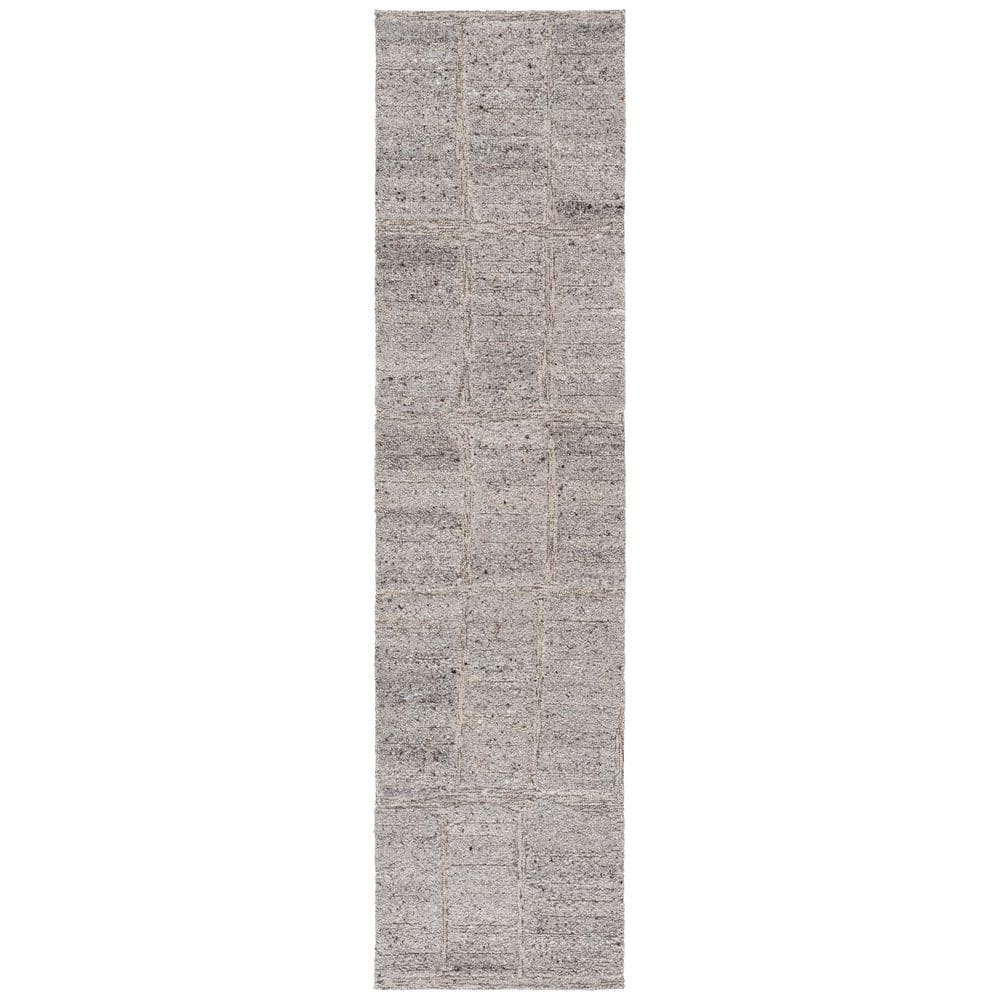 SAFAVIEH Harvest 2 ft. x 9 ft. Taupe/Gray Abstract Tile Runner Rug ...