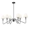 Golden Lighting Kennedy 6-Light Natural Black and Ivory Linen Linear ...