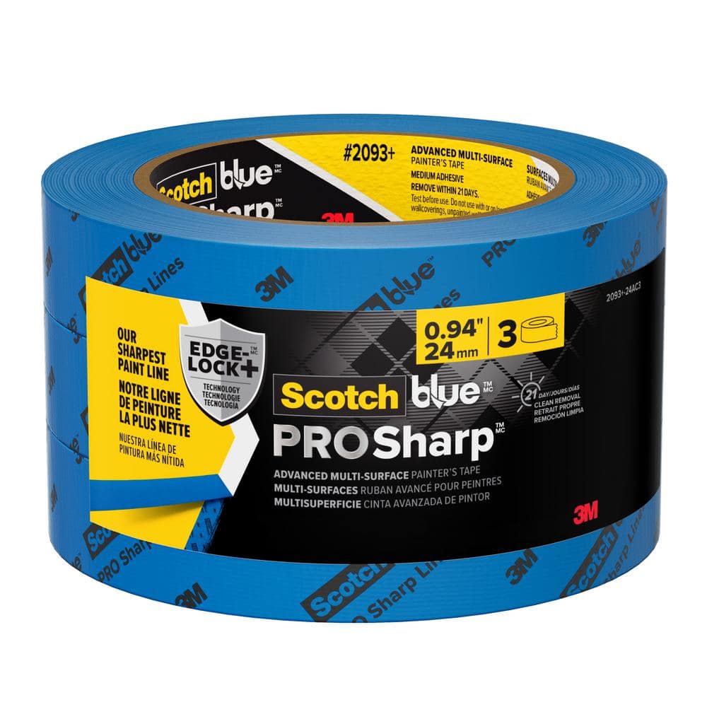 3M ScotchBlue 0.94 in. x 60 yds. PROSharp Painter's Tape (3 Rolls) 2093 ...