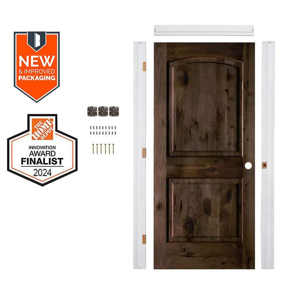 Krosswood Doors Assembly Required 36 in. x 80 in. Knotty Alder Left ...