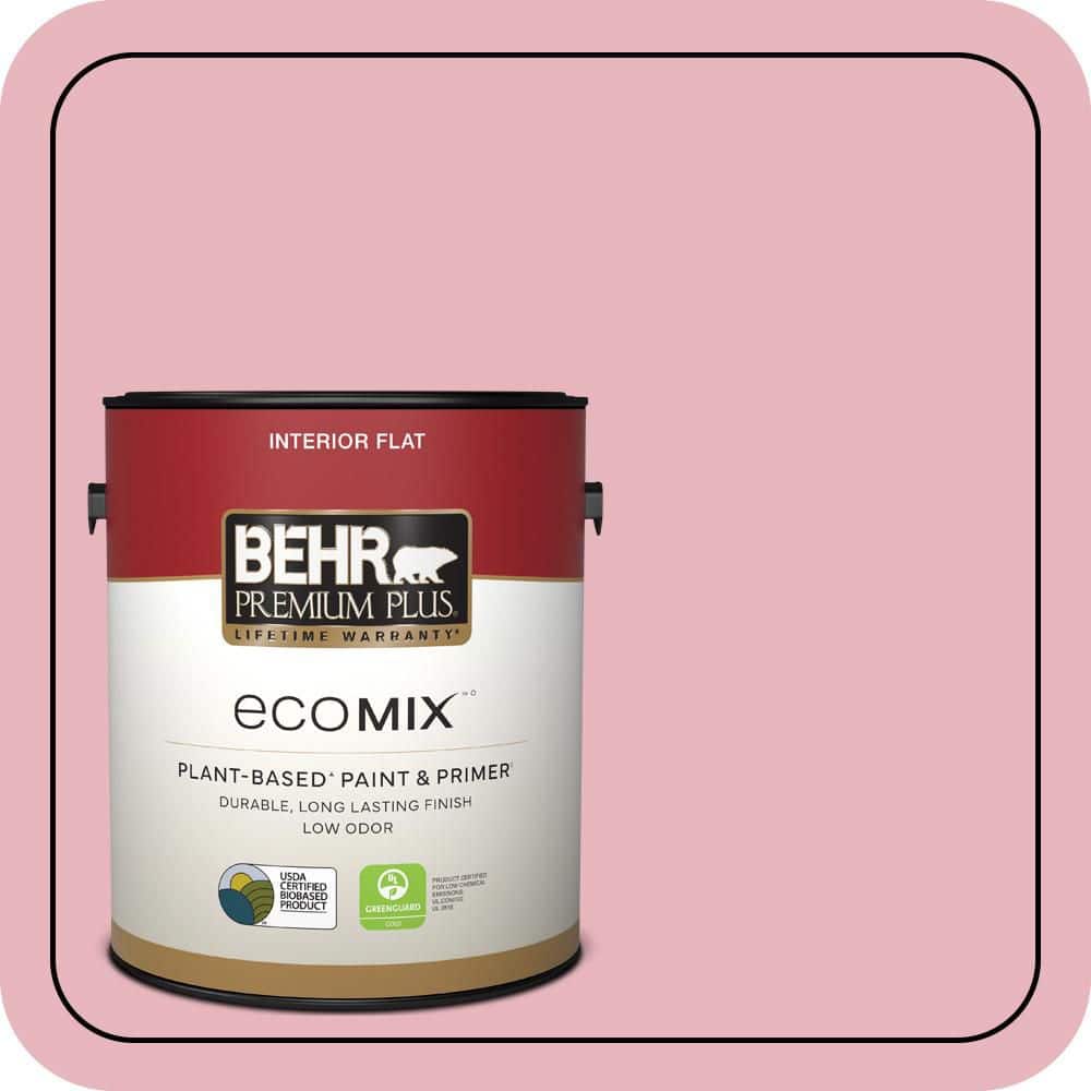 BEHR PREMIUM PLUS 1 gal. #110C-2 Colonial Rose Flat EcoMix Plant-Based ...