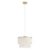 River of Goods Saralina 1-Bulb Gold Metal Pendant Light With Cream ...