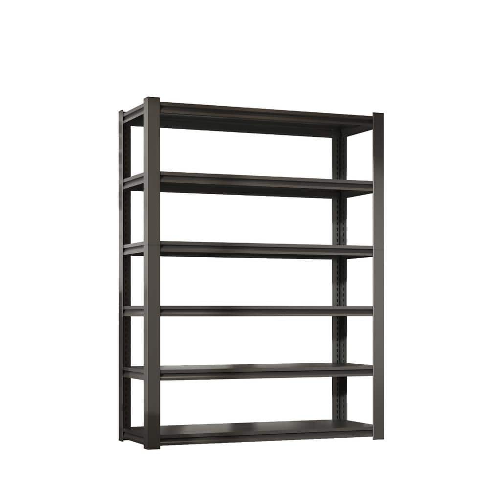 GQB 6-Tier Adjustable Metal Shelves in Black, 2400 lbs. Heavy Duty ...