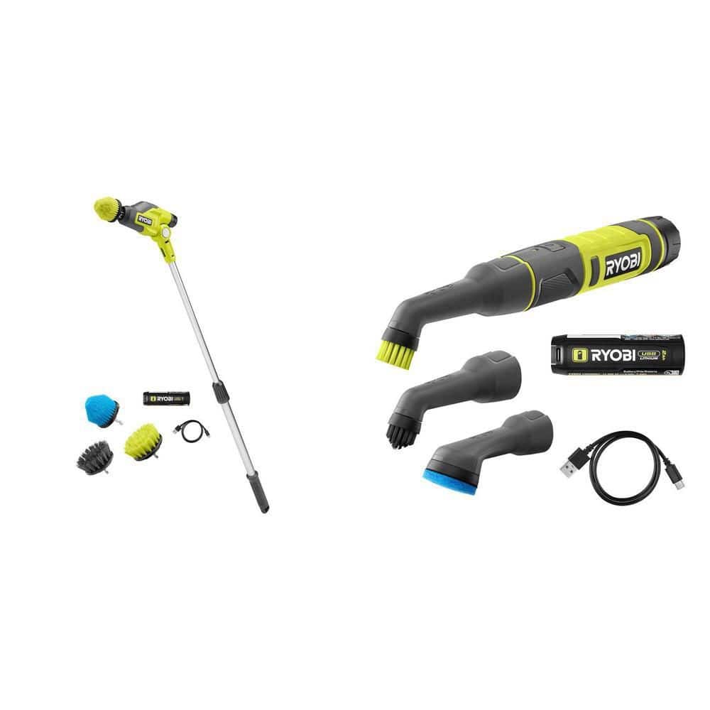 RYOBI USB Power Scrubber Kit with 2Ah Battery and Accessories - The ...
