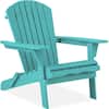 Best Choice Products Turquoise Folding Wood Outdoor Adirondack Chair ...