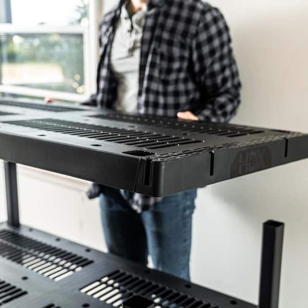 HDX 5 Tier Plastic Adjustable Garage Storage Shelving Unit in Black (48 ...