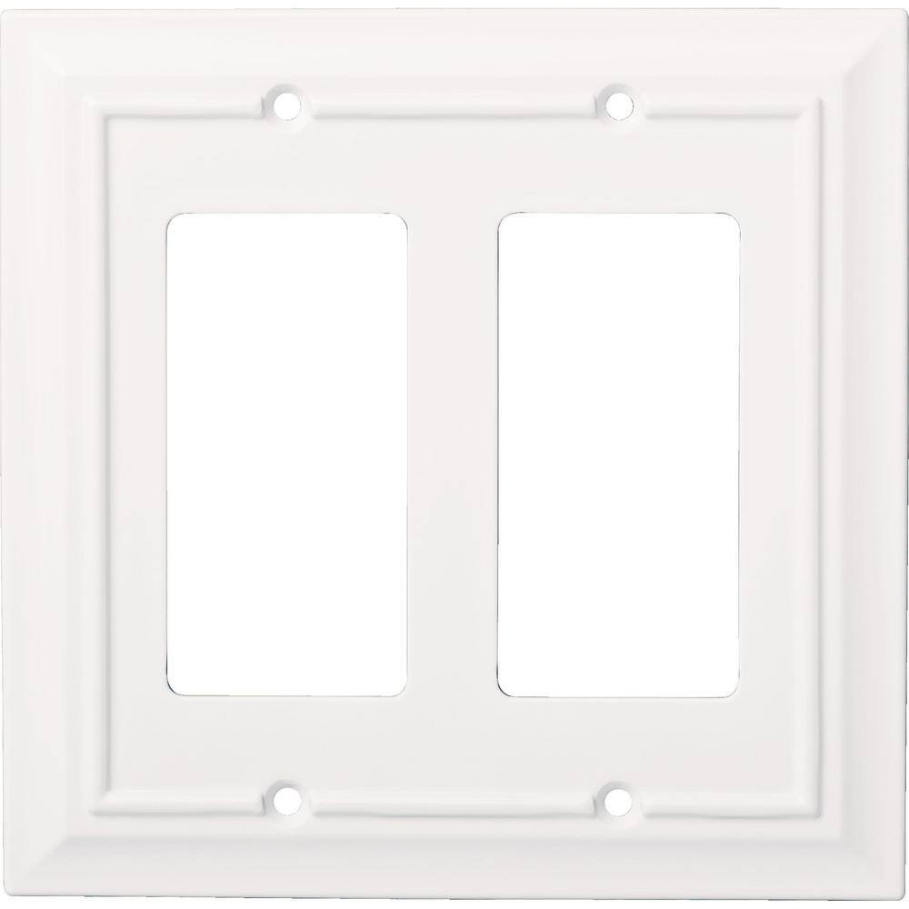 Hampton Bay (3-Pack) Derby 2-Gang White Decorator/Rocker Outlet Plastic ...