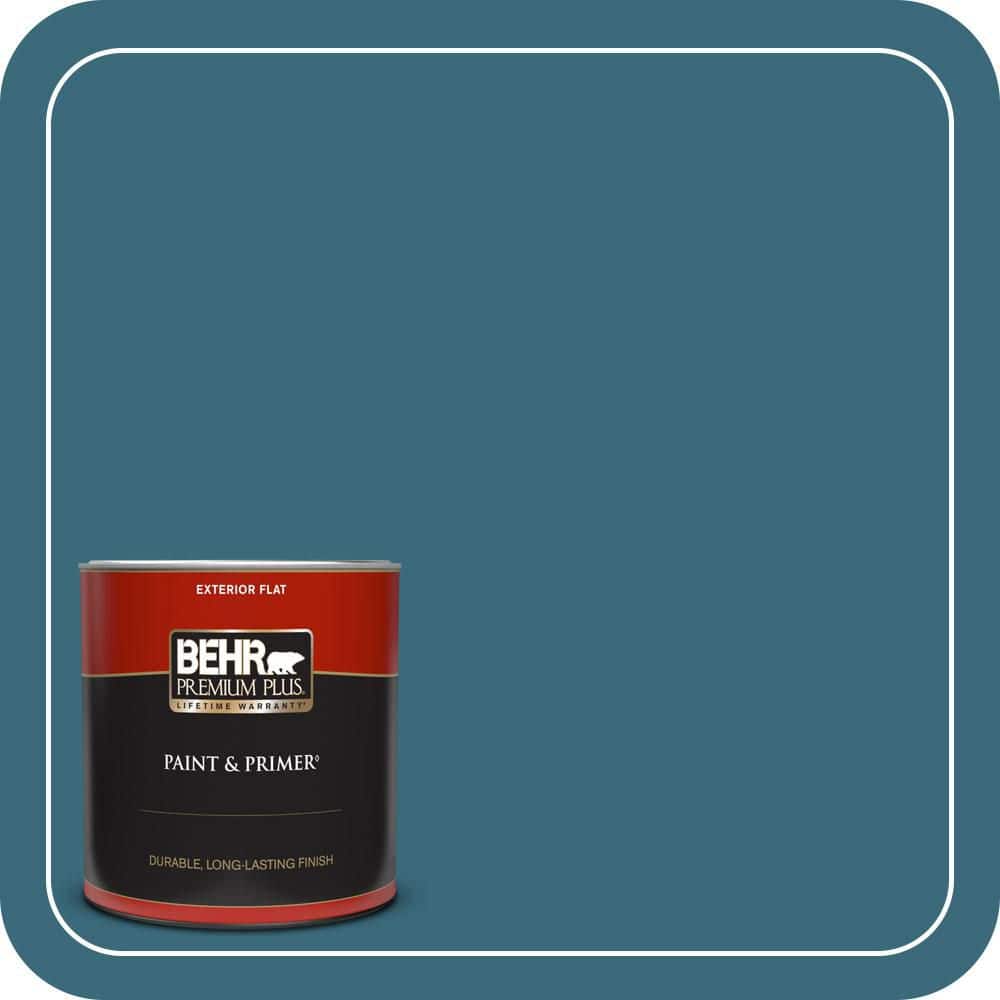 BEHR PREMIUM PLUS 1 qt. #S460-6 Mammoth Mountain Flat Exterior Paint ...