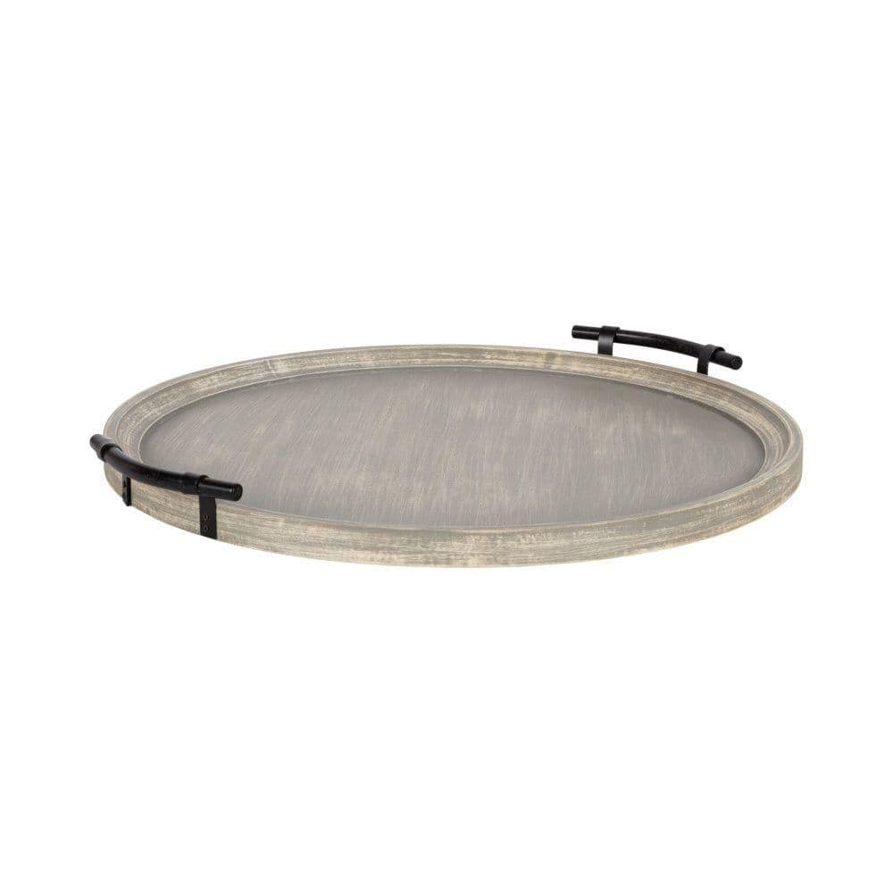 Kate and Laurel Bruillet Gray MDF Decorative Tray 228769 - The Home Depot