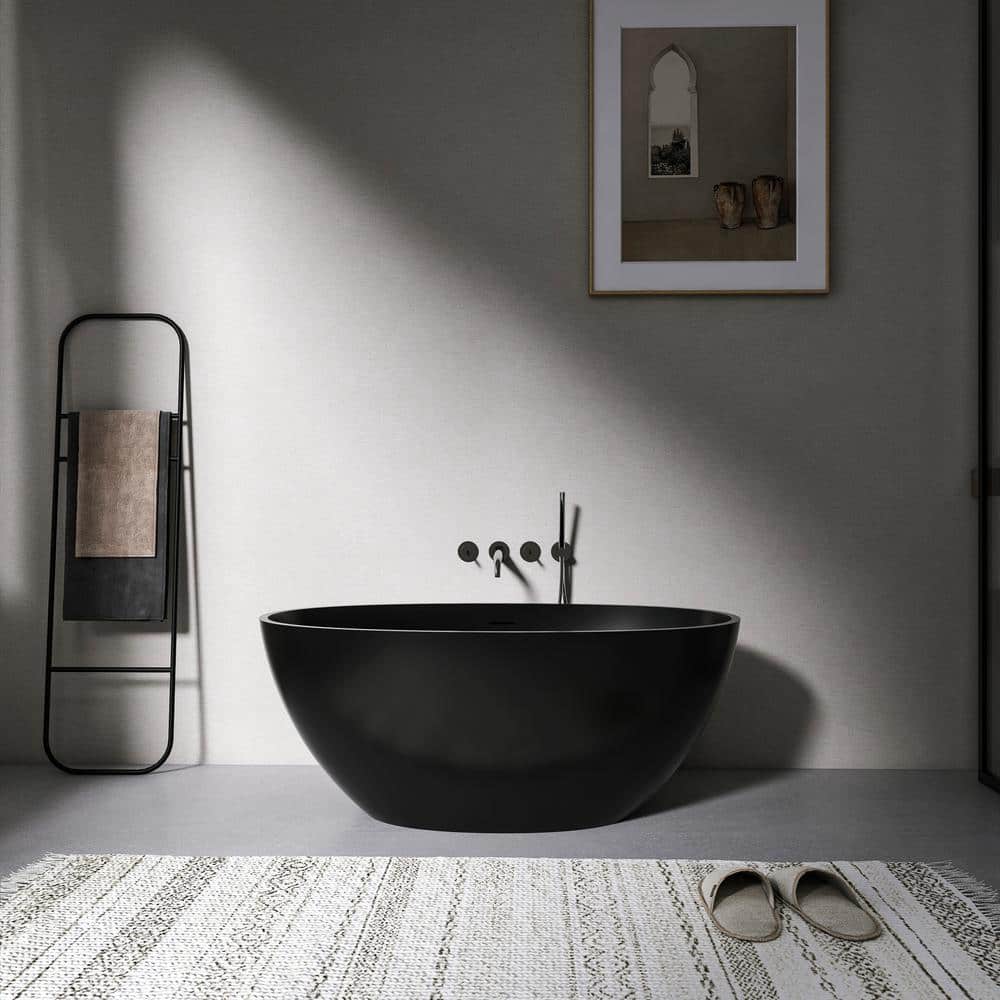 Xspracer Moray 55 in. x 31 in. Solid Surface Stone Resin Flatbottom ...