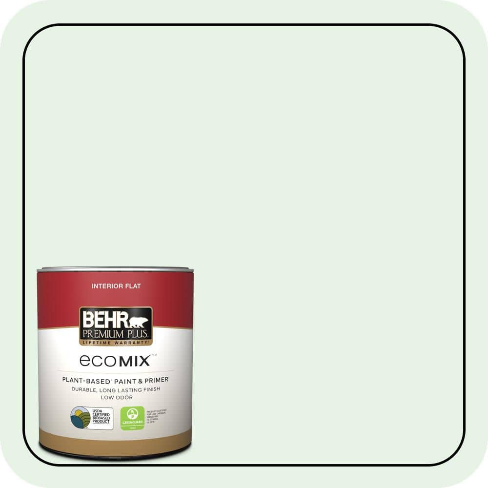 BEHR PREMIUM PLUS 1 qt. #450A-1 Crystal Gem Flat EcoMix Plant-Based ...
