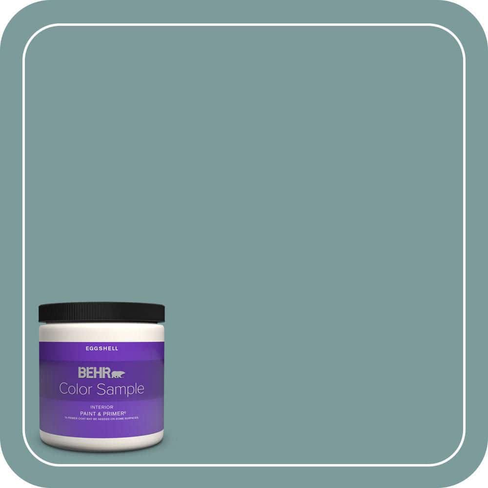 BEHR PREMIUM PLUS 8 oz. #PMD-35 Blue Agave Eggshell Enamel Interior ...