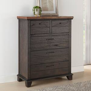 Steve Silver Milan Warm Brown Walnut 5-Drawer 42 in. Chest of Drawers ...