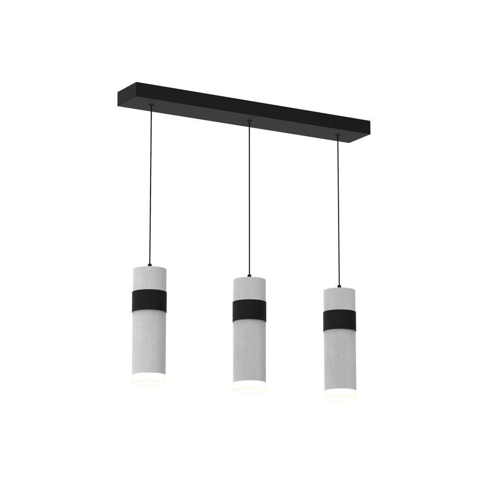 Artika Barden 28-Watt 3-Light 5CCT Black and Concrete Integrated LED ...