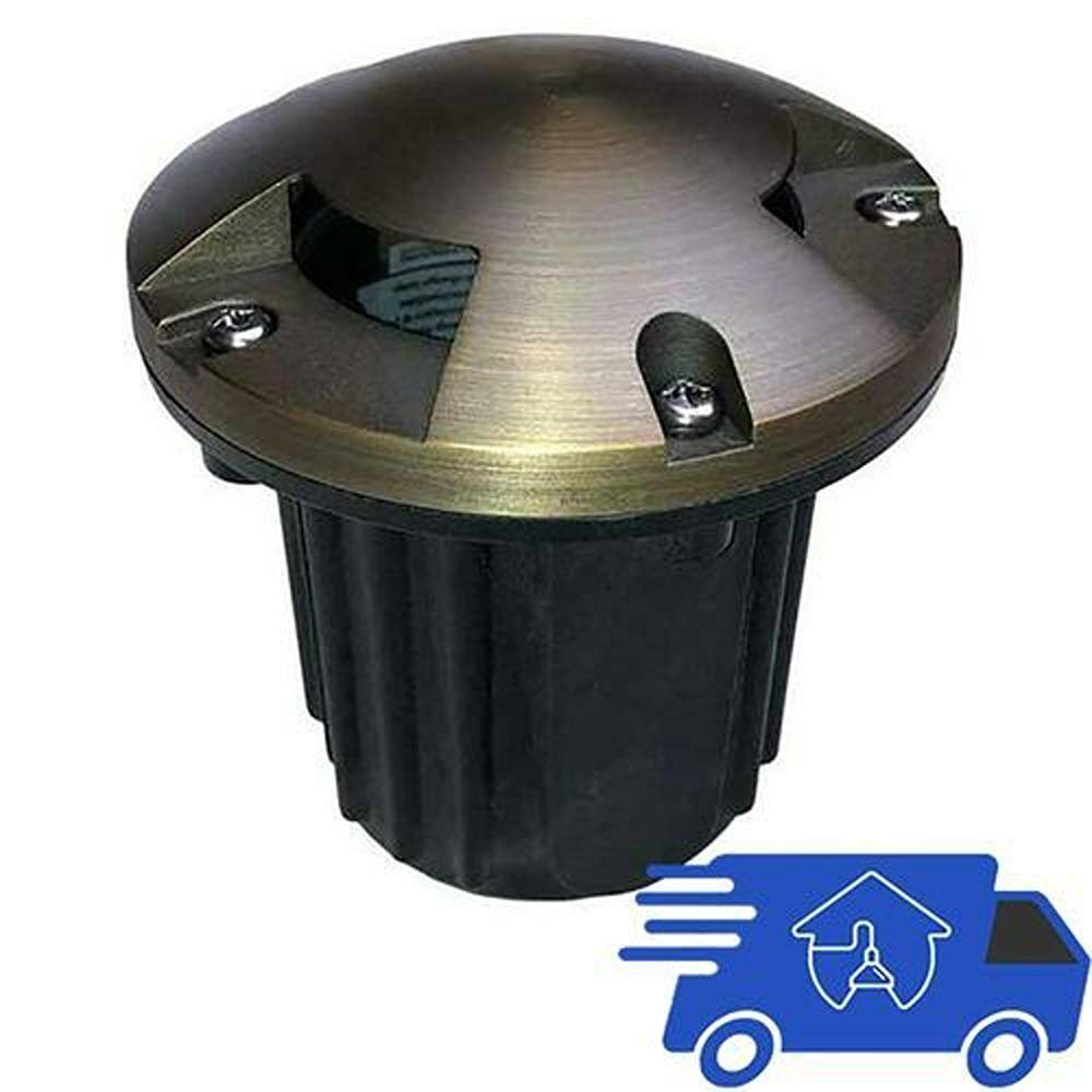 AQLIGHTING Bronze Hardwired Weather Resistant Well Light with LED Light ...