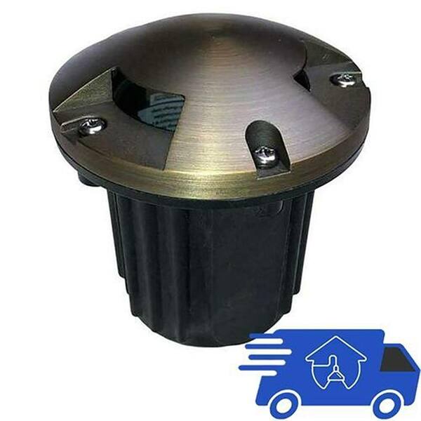 AQLIGHTING Bronze Hardwired Weather Resistant Well Light with LED Light ...