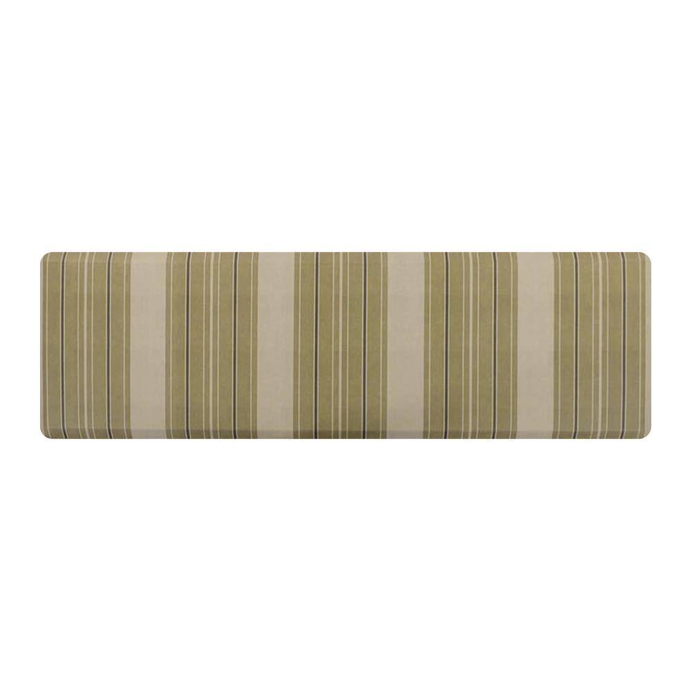 Bungalow Flooring Sole Comfort Ticking Stripes 22 in. x 72 in. Green ...