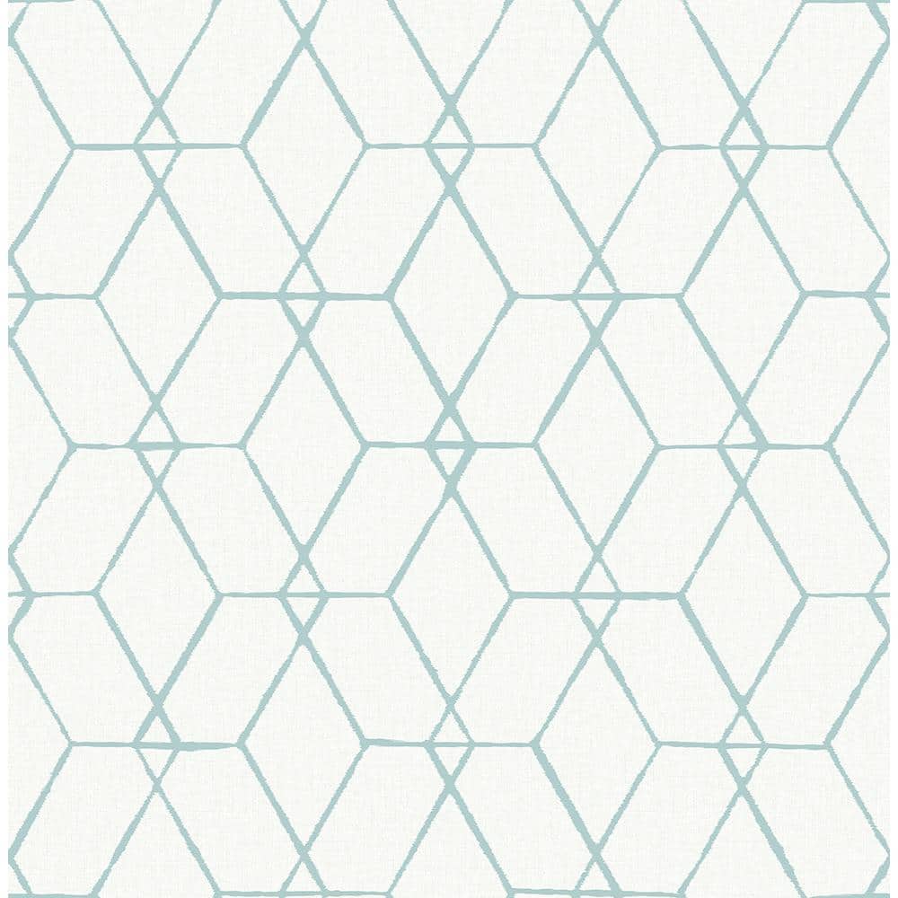 A-Street Prints Osterlen Teal Trellis Strippable Wallpaper (Covers 56.4 ...