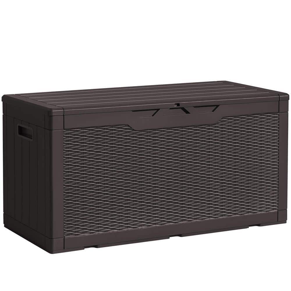 97 Gal. Resin Deep Brown Deck Box Z0CPS3H7GK - The Home Depot