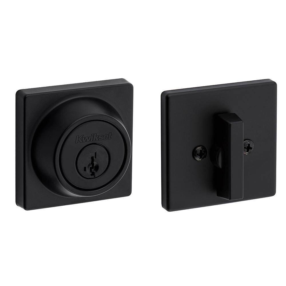 Kwikset 660 Series Matte Black Single-Cylinder Deadbolt Featuring ...