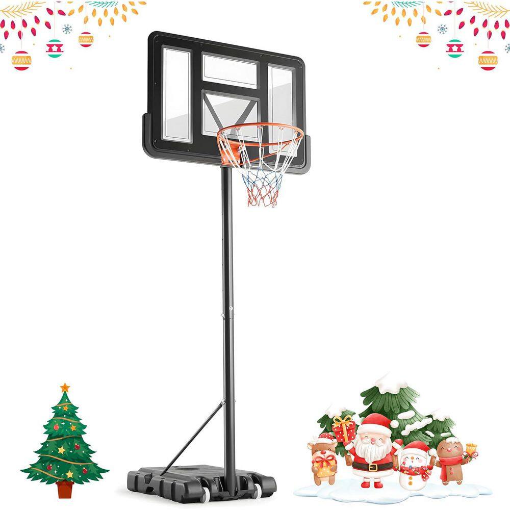 Huluwat 4.2 ft. to 10 ft. H Adjustment Portable Basketball Hoop Goal 44 ...