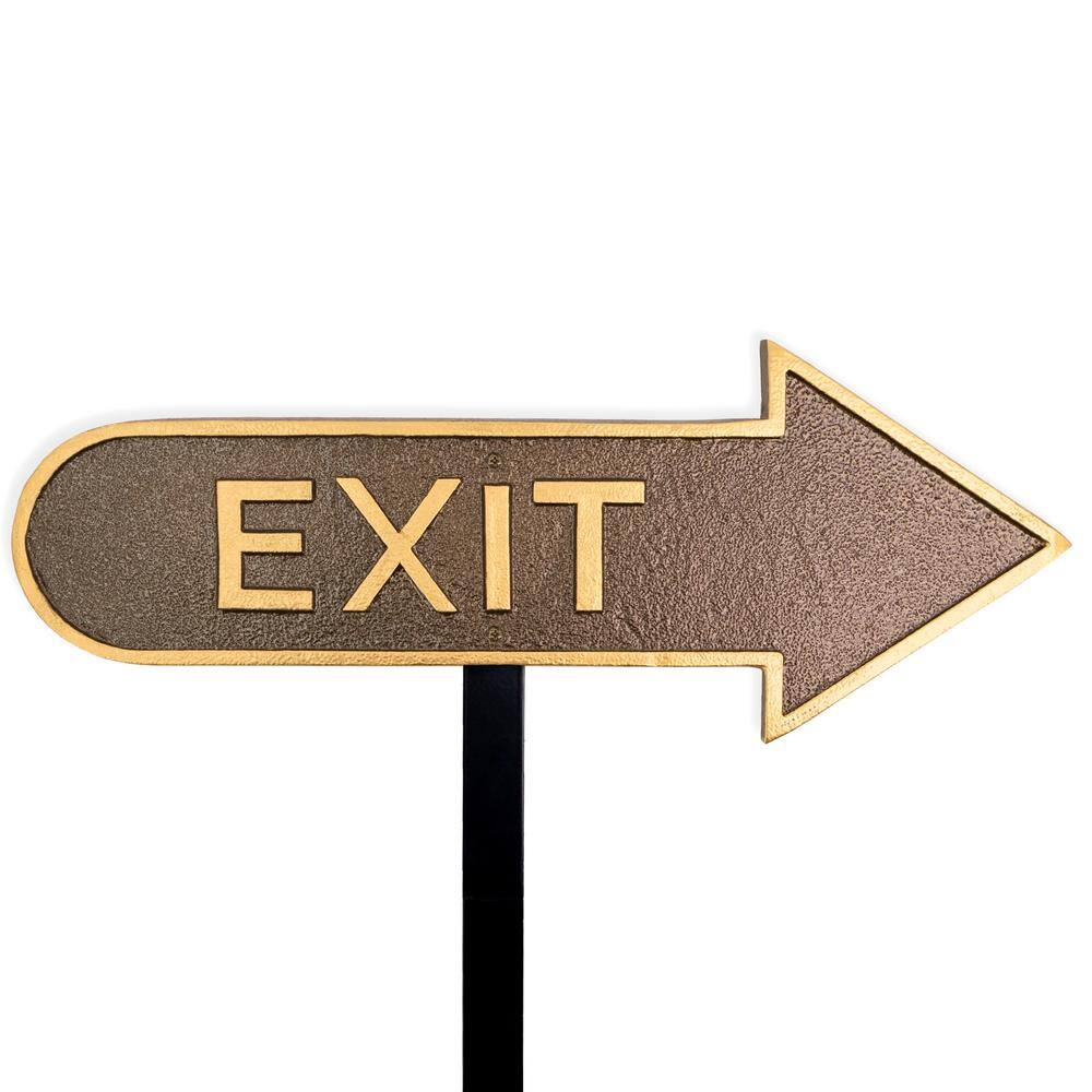 Montague Metal Products 6" x 15.5" Right Arrow Exit Statement Plaque ...