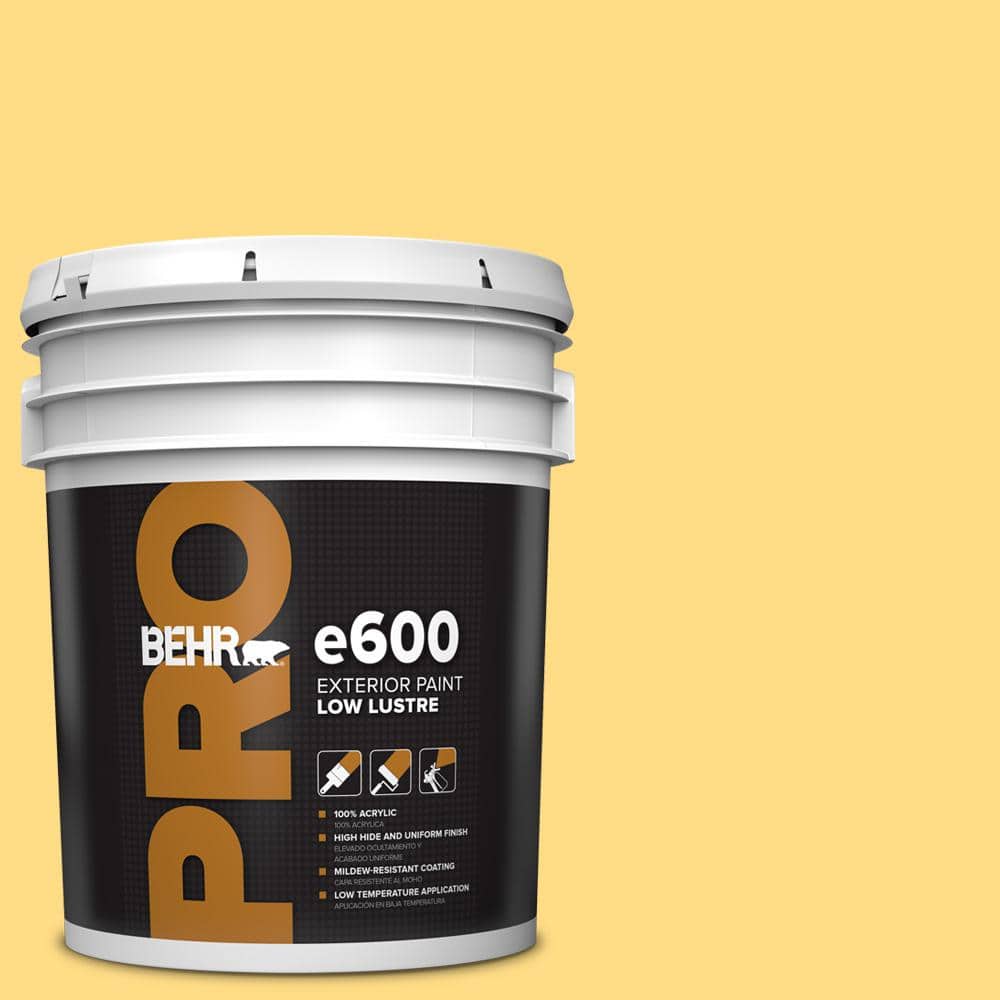 BEHR PRO 5 gal. #340B-5 Yellow Brick Road Low Luster Exterior Paint ...