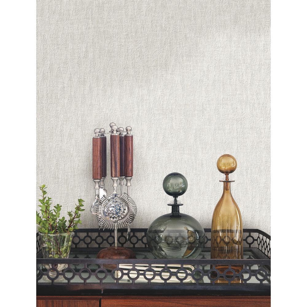 Warner White Bryson Ivory Feathered Texture Wallpaper Sample 4174 ...