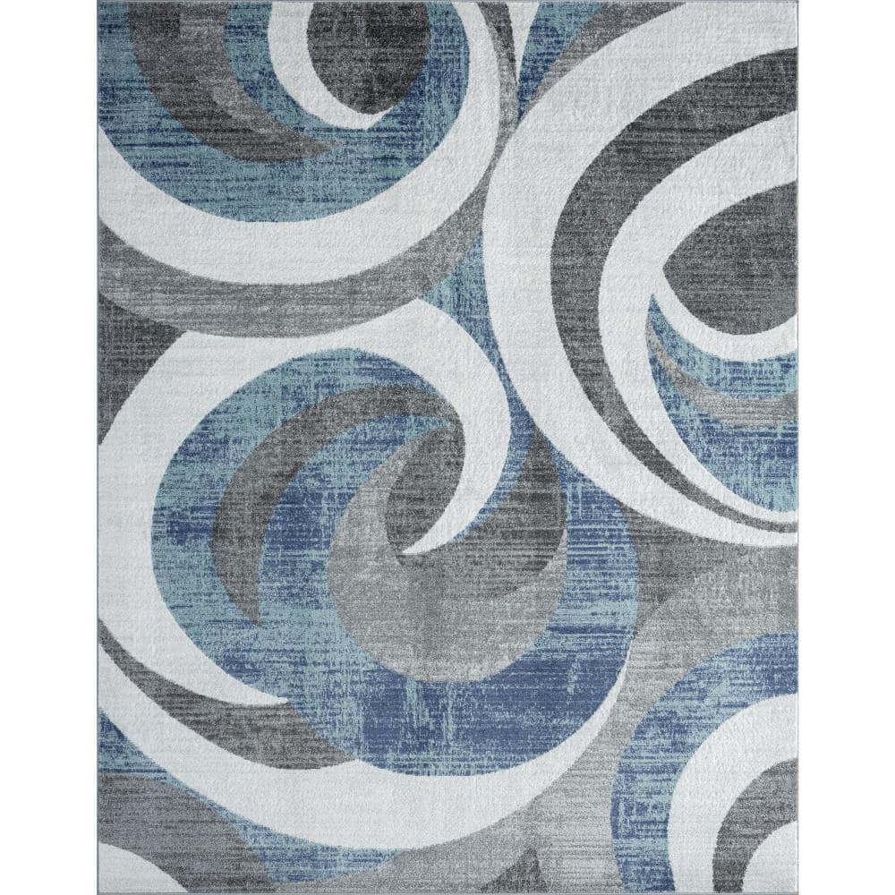 Tayse Rugs Jaize Abstract Dark Gray 8 ft. x 10 ft. Indoor Area Rug ...