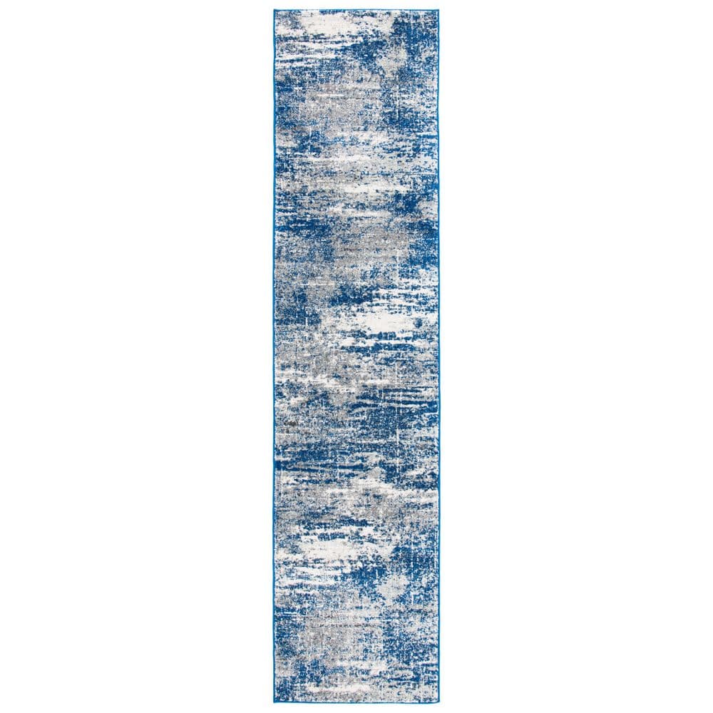 Reviews for SAFAVIEH Evoke Dark Blue/Gray 2 ft. x 9 ft. Solid Runner ...