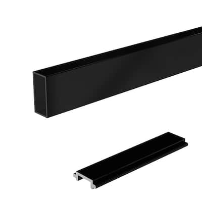 Peak Aluminum Railing 42 in. x 40 in. Black Aluminum Deck Railing Wide ...