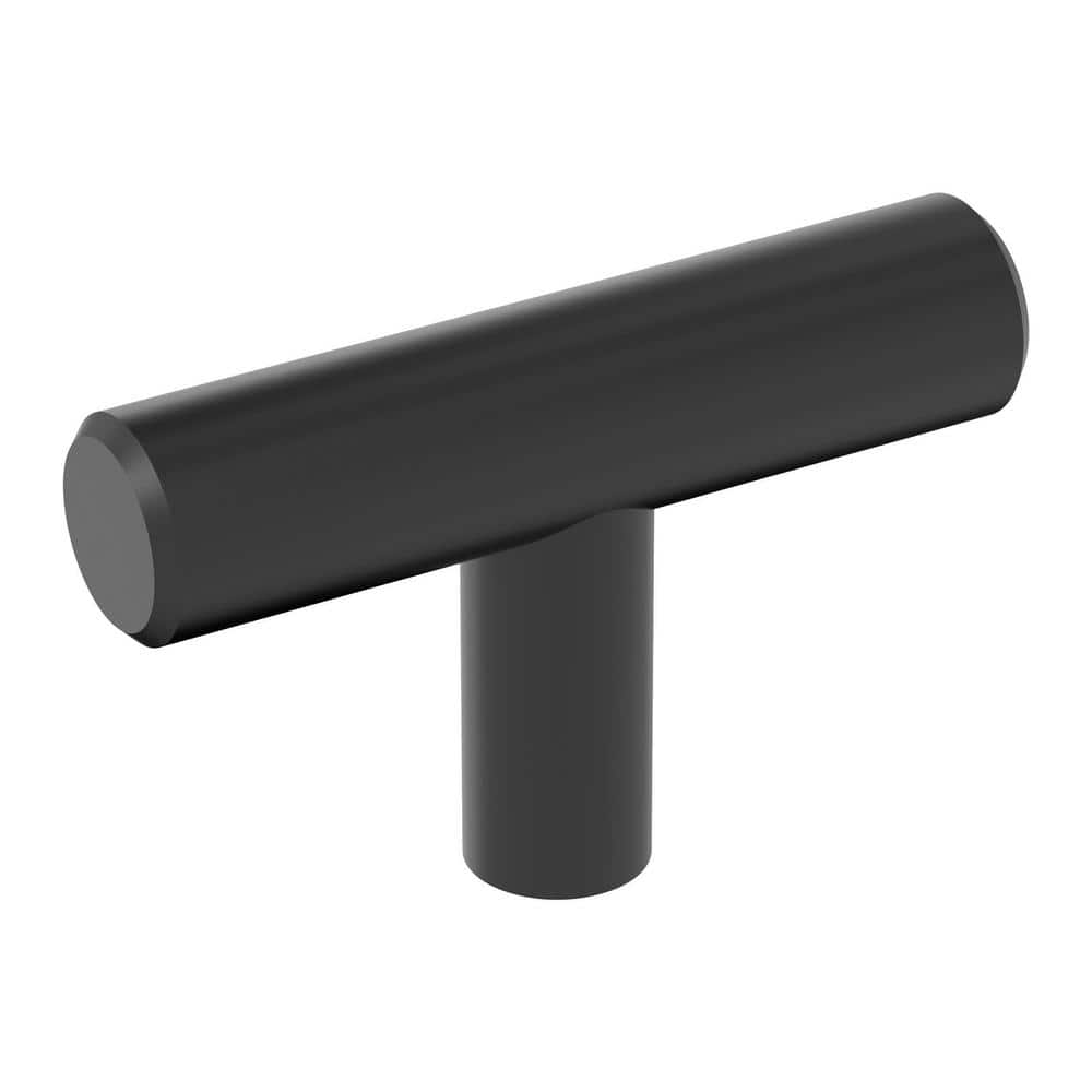 Amerock Bar Pulls Hollow 2 in. Modern Matte Black Bar Cabinet Knob ...