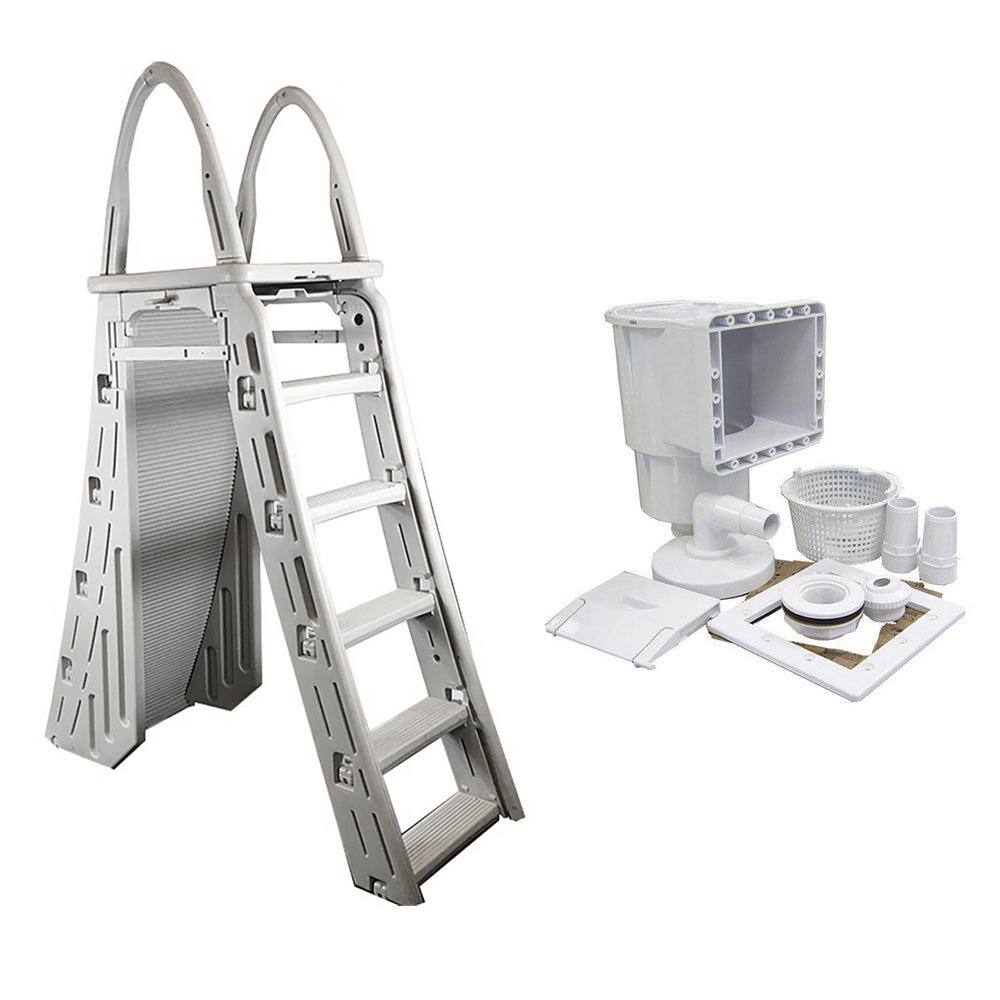 Confer A-Frame Swimming Pool Ladder and Pool Skimmer 7200 + SP1091LX ...