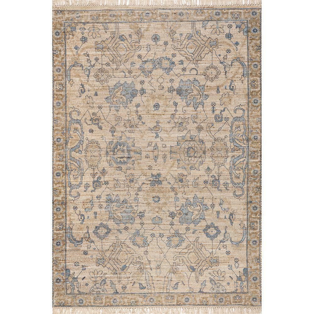 RUGS USA Marigold Vintage Tasseled Sand 4 ft. x 6 ft. Indoor/Outdoor ...