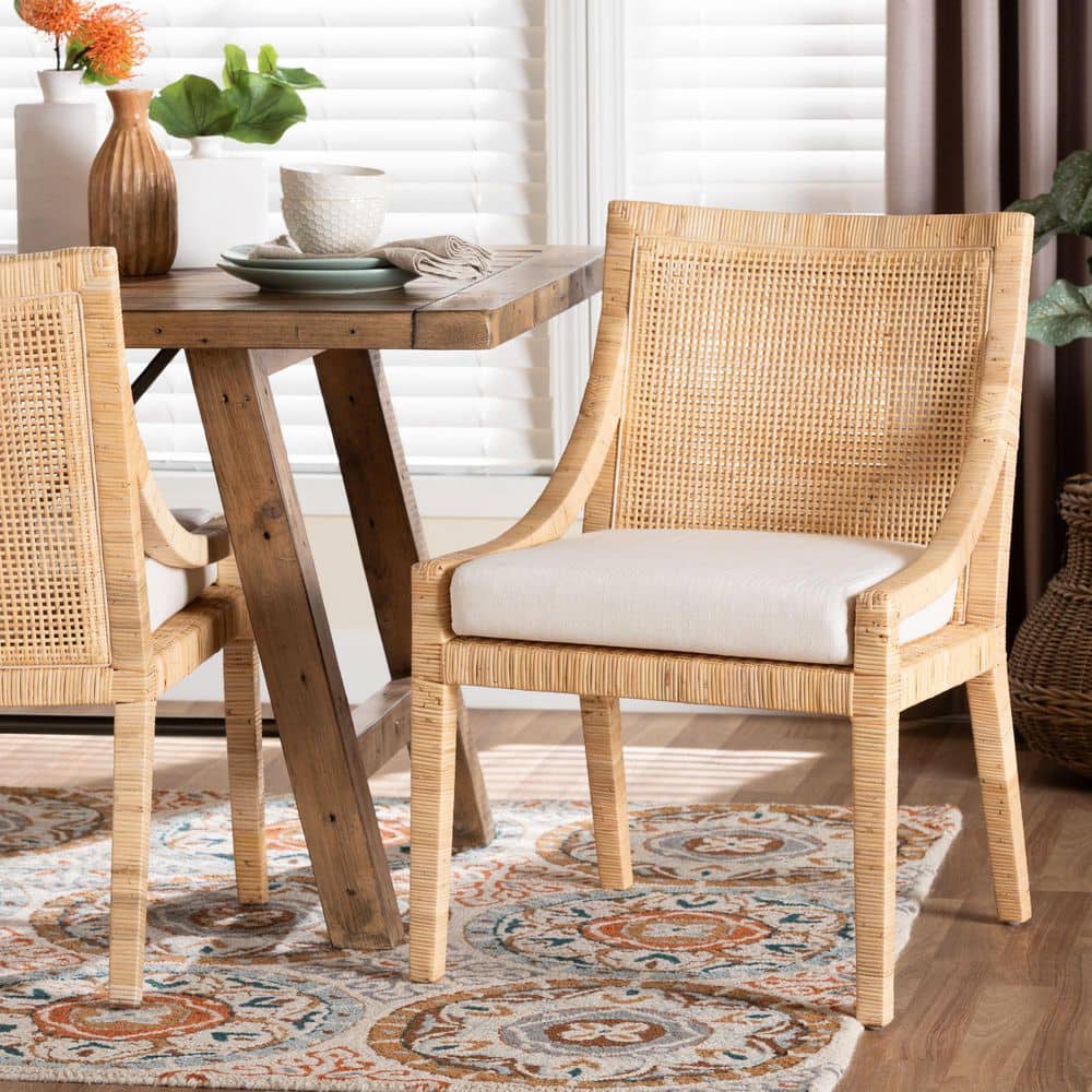 bali & pari Alexis Light Honey Rattan Dining Chair 267-14602-HD - The ...