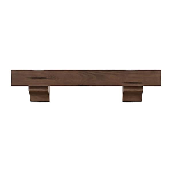 MANTELSDIRECT Breckenridge Umber Stain Rustic Distressed 60 in. Wood ...