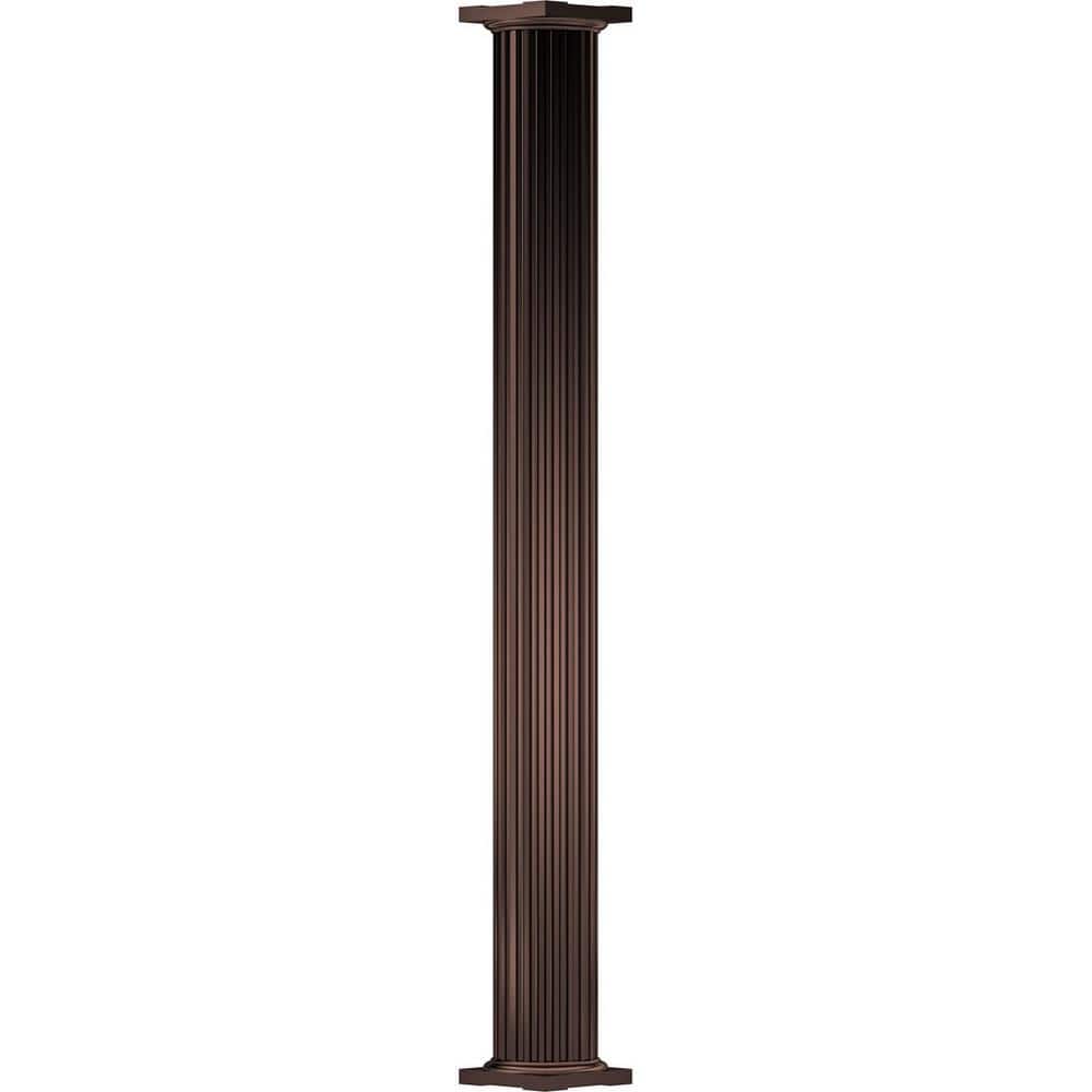 AFCO 11-1/2 in. x 9 ft. Textured Bronze Non-Tapered Fluted Round Shaft ...