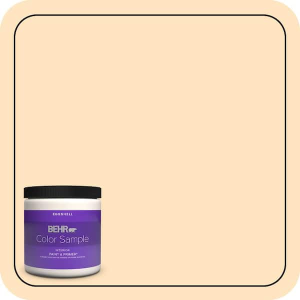 BEHR PREMIUM PLUS 8 oz. #320C-2 Cream Yellow Eggshell Enamel Interior ...