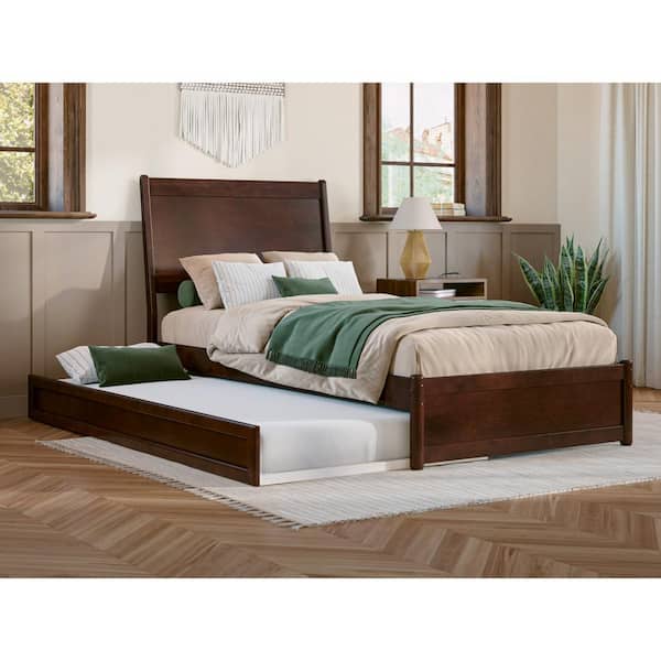 AFI Casanova Walnut Brown Solid Wood Frame Twin XL Platform Bed with ...