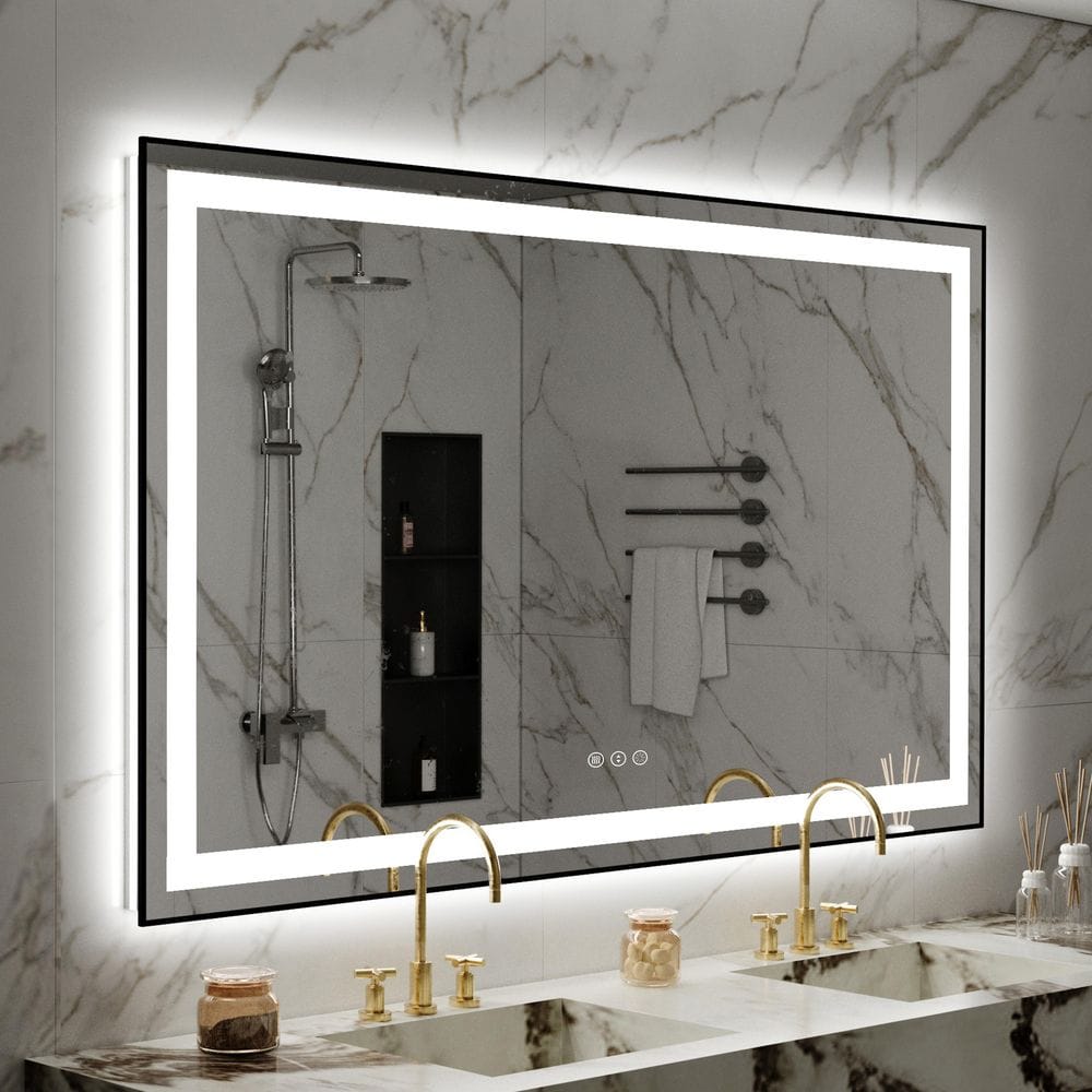 QuivaraView 60 in. W x 36 in. H Aluminum Front and Backlit LED Lighted ...