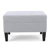 Noble House Zahra Light Grey Square Ottoman 11289 - The Home Depot