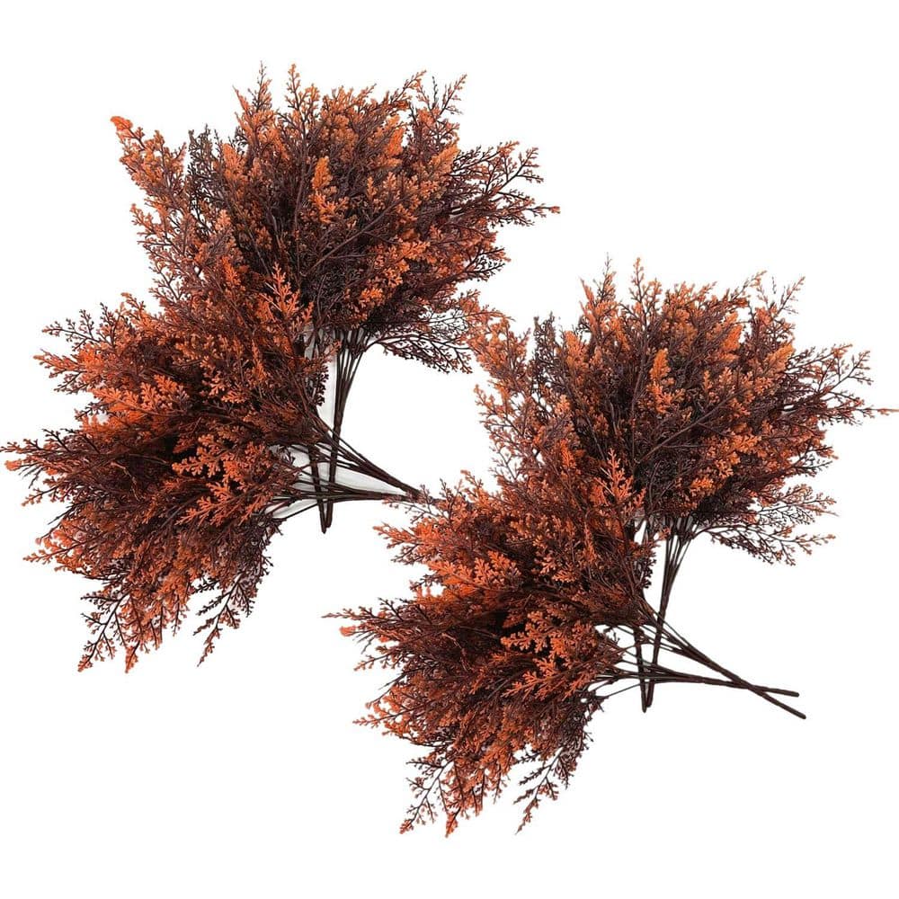 0.5 in. Artificial Fern Shrub Greenery Faux Boston Leaf Plastic Foliage ...