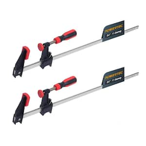 WEN 36 in. x 2.5 in. Quick-Adjust Steel Bar Clamps with Throat and ...