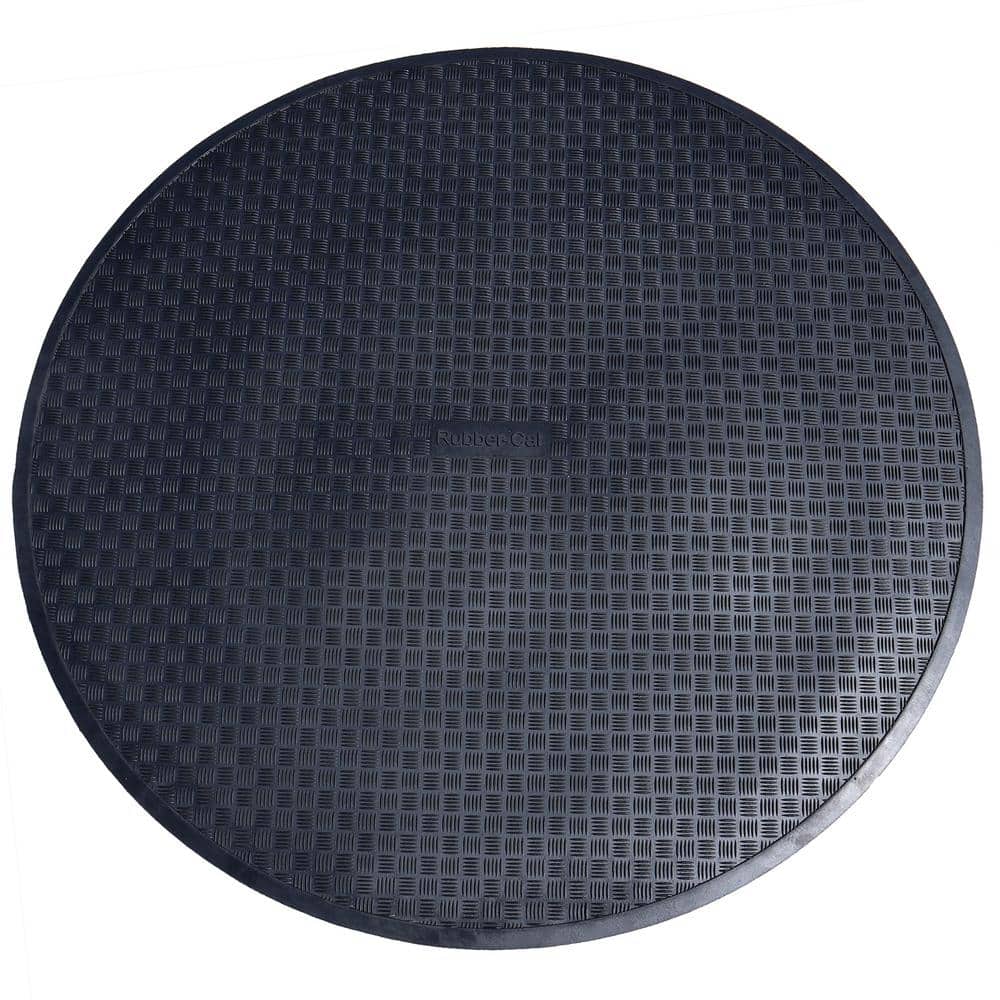 Rubber-Cal Black Circular Rubber Outdoor Swing Set Mat - 54 in. Dia 07-101-PLAY-6MM - The Home Depot