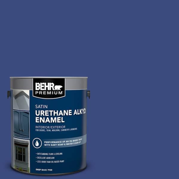BEHR PREMIUM 1 gal. #P530-7 Tanzanite Urethane Alkyd Satin Enamel ...