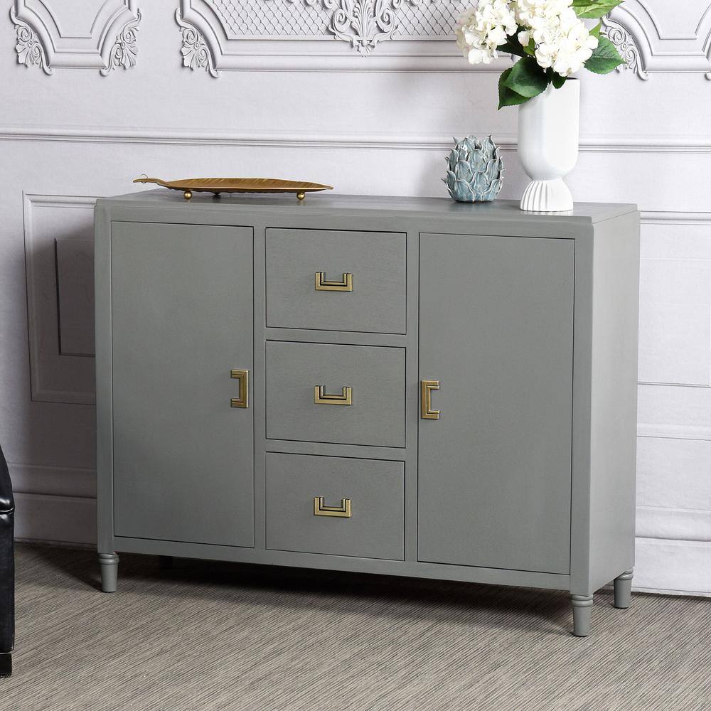 StyleCraft Samantha Carbon Gray MDF 41.5 in. Sideboard with Drawers ...