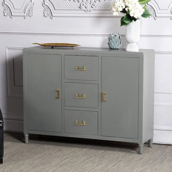 StyleCraft Samantha Carbon Gray MDF 41.5 in. Sideboard with Drawers ...