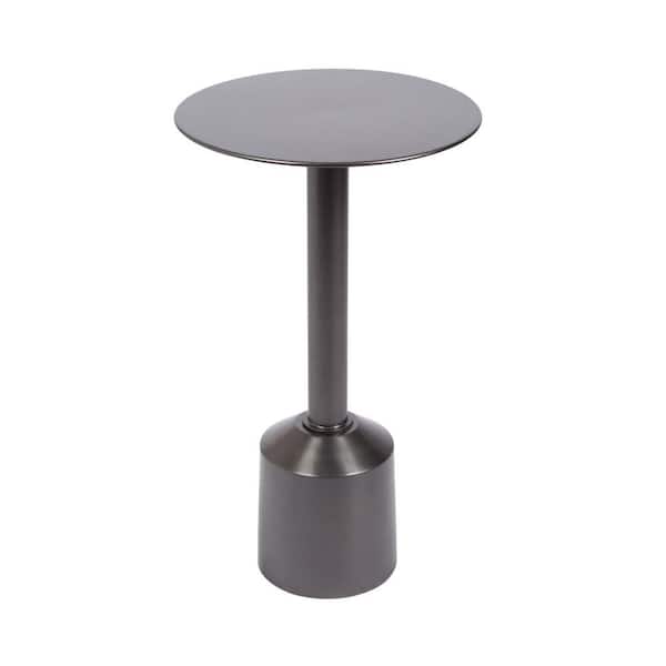 Kate and Laurel Cannings 14 in. Pewter Round Metal End Table 230767 ...